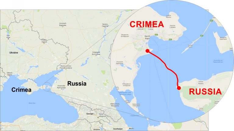 20km Kerch Strait Bridge to link Russia and Crimea is well underway