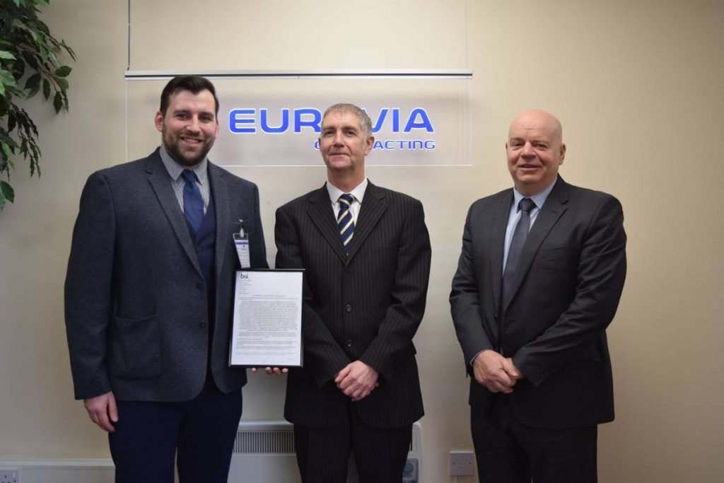 Eurovia UK and Ringway Jacobs first business to achieve new safety standard ISO 45001 - Highways ...