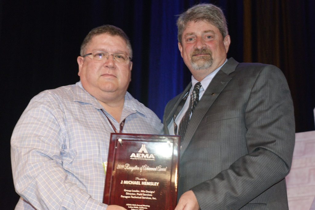 J. Michael Hemsley was awarded the 2019 AEMA Recognition of Achievement ...