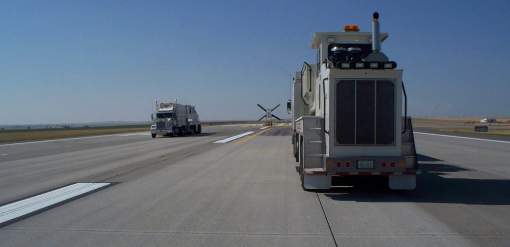 Measuring runway friction before and after shotblasting at San Antonio ...
